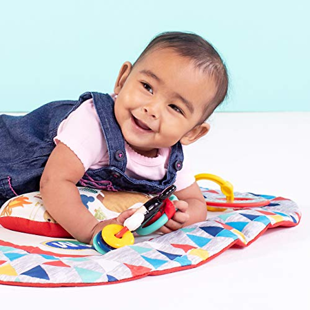 Disney Mickey Mouse Camping with Friends Tummy Time Prop Mat, Ages Newborn +