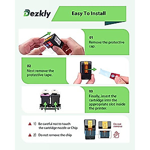 Dezkly High-Yield Ink Cartridge for 65XL, Remanufactured 65XL Ink Cartridge Tri-Color Combo Pack Works with HP AMP 100 120 Series DeskJet 2620 3720 Series Envy 5020 5030 Series N9K03A N9K04A
