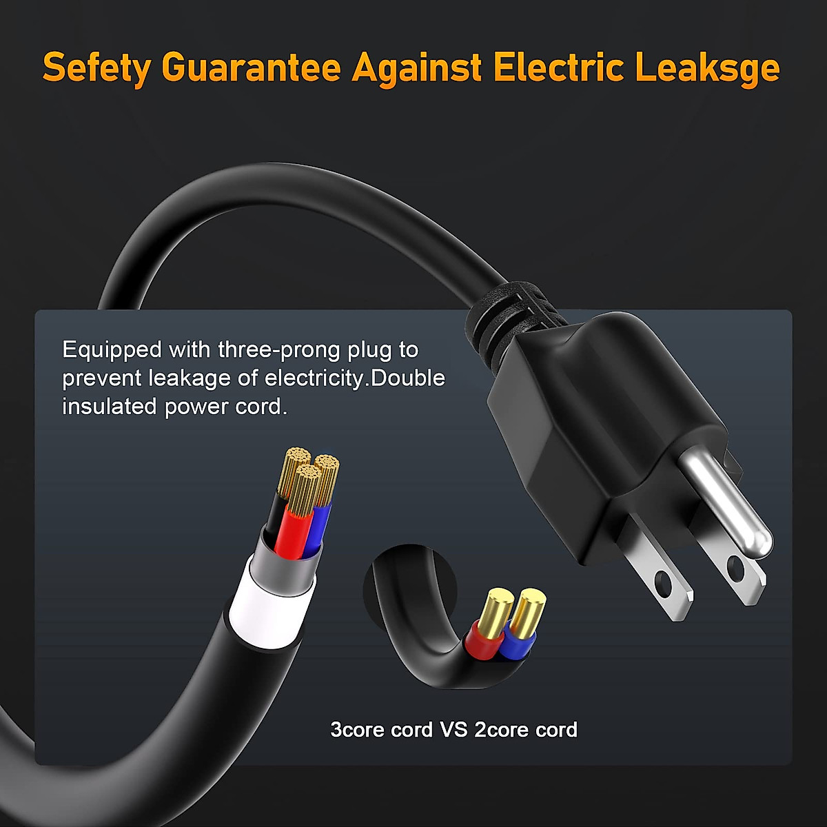 AMUFER 10Ft Extension Cord for Bug Zapper, 3 Prong Super Power Cord for Mosquito Zapper and Other Electronics