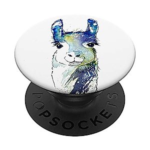 Watercolor Colorful Llama Alpaca Print Phone Grip Design PopSockets PopGrip: Swappable Grip for Phones & Tablets