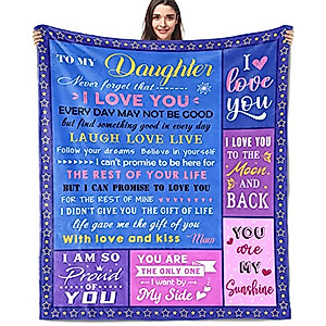 puekrtoa Daughter Gifts from Mom, Gifts for Daughter, Birthday Gifts for Daughter Mothers Day, to My Daughter Blanket, Graduation Gifts for Daughters from Mom Mothers Throw Blanket 60x50 Inch