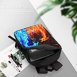 LEOPOM Fire Dragon Laptop Backpack Lightweight Large School Flame Bookbags - 17 inch