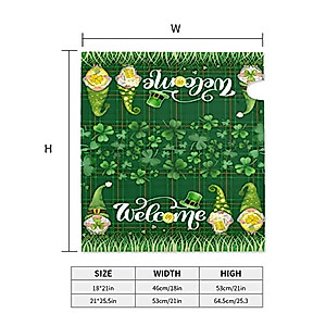 St. Patrick's Day Mailbox Cover,Waterproof Green Leprechauns Hat Shamrock Coin Beer Letter Post Box Cover Wrap Decoration Welcome Home Garden Outdoor 21''Lx18''W