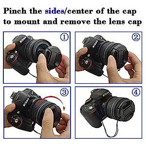 ULBTER 72mm Lens Cap Cover for AF-S 18-200mm f/3.5-5.6G VR II Lens for Nikon D90 D80 D40 D7000 D7100 D7200 D5100 D3100 Camera with Keeper Leash -2 Pack