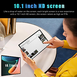 Tablet 10.1 inch AndroidTablet PC, Computer Tablets 8GB RAM 256GB ROM with Dual Camera, 4G LTE 5G WiFi Office Tablet with 7000mAh Lithium Battery, Pefect Gift (Blue)