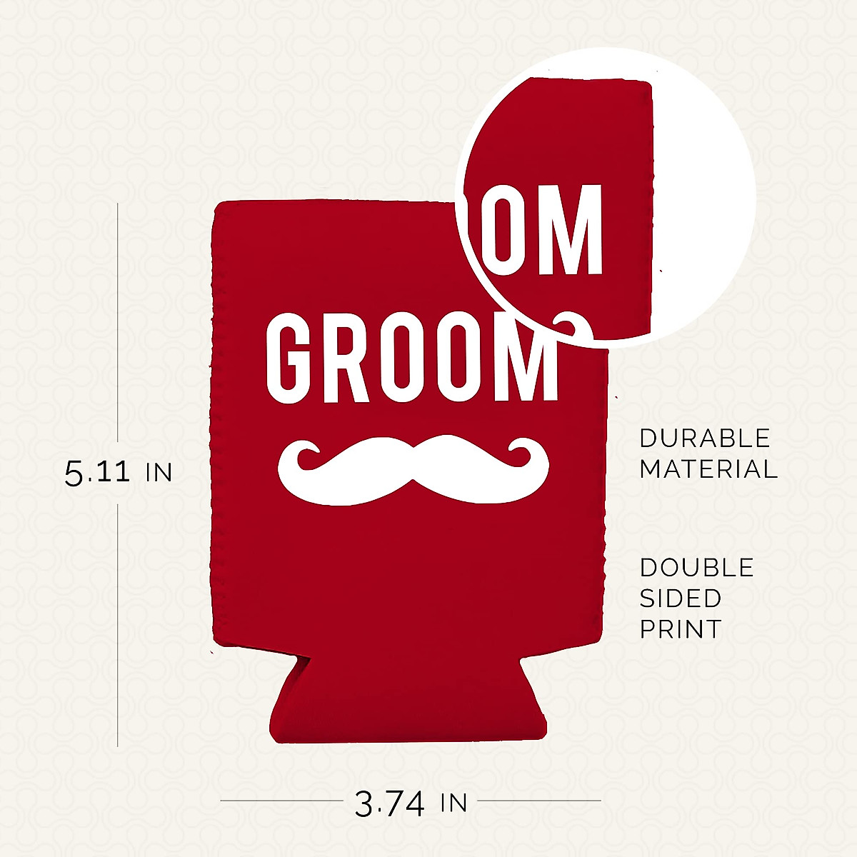 Your Dream Party Shop Groom and Grooms Squad Bachelor Party Can Coolers, Set of 12 Beer Can Coolies, Perfect Bachelor Party Decorations and as Grooms Men Gifts (Red)