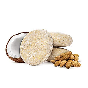 Sweet & Sassy 3 Shampoo Bars. Made in the USA. All Natural, Organic, SLS Free, Plastic Free, Safe for Color Treated Hair (Coconut Almond)