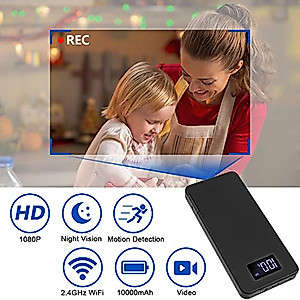 Spy Camera Wi-Fi Hidden Camera, 10000 mAh Large Capacity Portable Mini Spy Hidden Cam, 1080P Wireless Video Nanny Cameras with Phone App Motion Detection Night Vision Home Security
