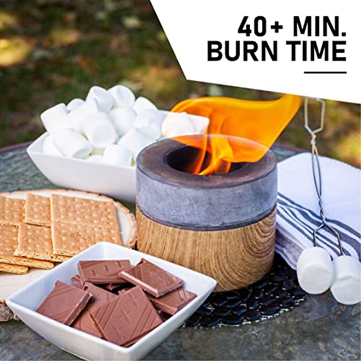 Tabletop Fire Pit for Backyards, Kitchen, & BBQ Parties | Smores Maker Circular Tabletop Indoor Mini Fire Pit | Portable Fire Pit for Camping & Outdoor Trips by Museo Gray