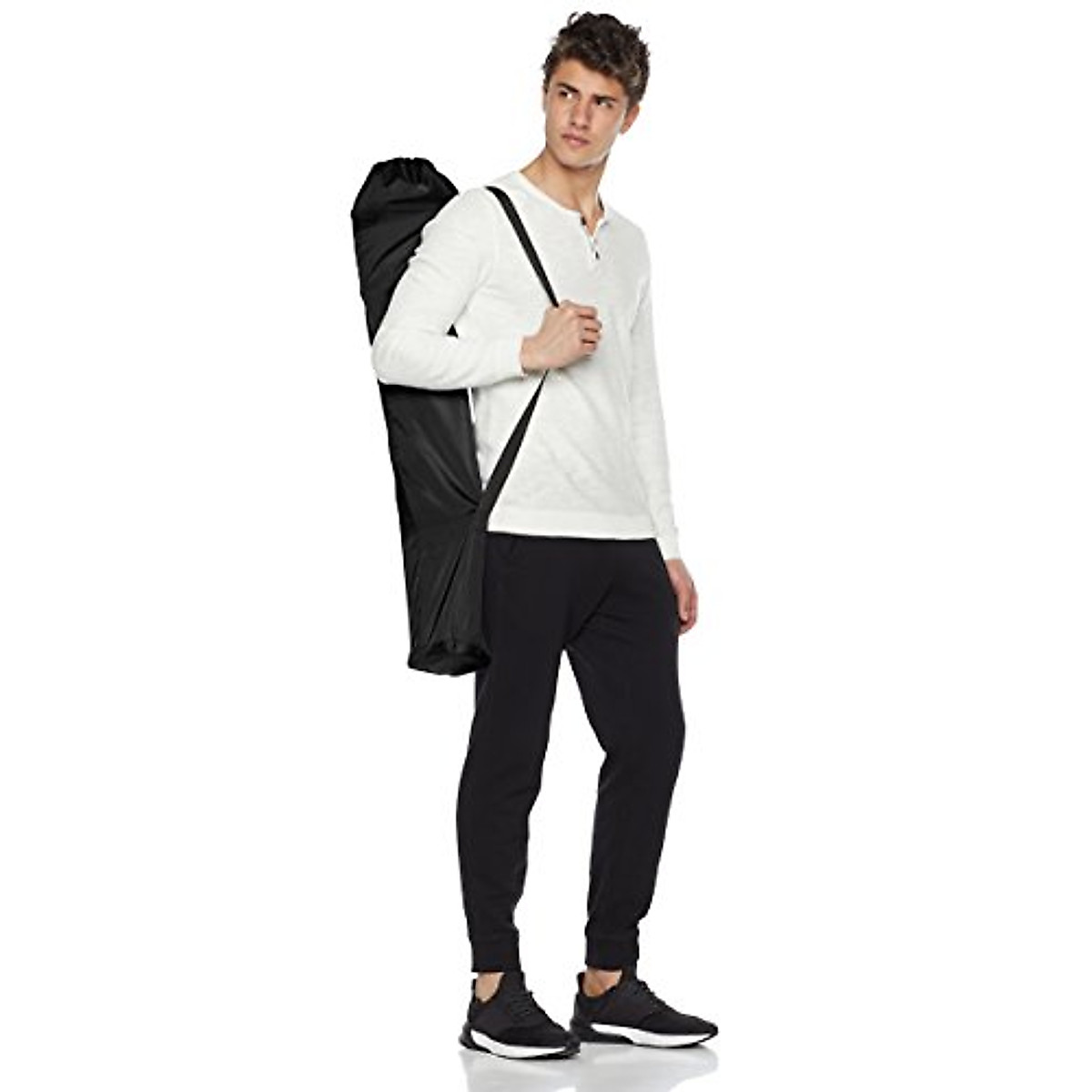 Amazon Basics XL Folding Padded Outdoor Camping Chair with Carrying Bag - 38 x 24 x 36 Inches, Black