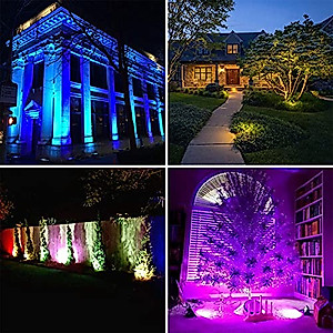 LED Flood Lights Outdoor 15W, RGB Color Changing Lighting with Remote, IP65 Waterproof, Dimmable Plug in Outdoor Floodlights for Garden, Yard, Party and Patio, 2 Pack
