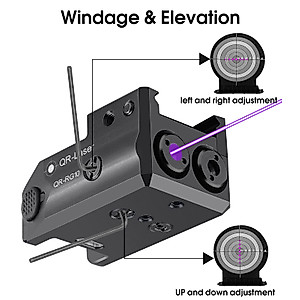 QR-Laser Dual Green Purple Laser Sights with Removable Rail Adapters, Duo-Laser Combo for Pistols with Picatinny Rail Mount, Rechargeable with USB Charging Cable
