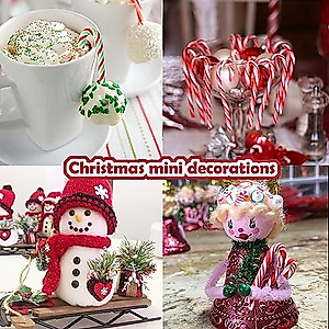 HADDIY Christmas Mini Candy Canes Decorations,60 Pcs Polymer Clay Canes Miniature Fake Candy Charms for Dollhouse Craft and Embellishments-No Hole