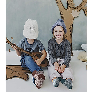 DICCO Baby Boys Girls Socks Thick Warm Thermal For Kid Child Toddlers Knit Cotton Winter Crew Socks Gifts 4 Pairs, 1-3T