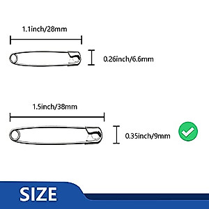 500 Pcs ZIPCCI 1.5 inch Safety Pins,Small Safety Pins for Home Office Use DIY Crafts Jewelry Making
