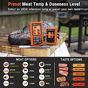 ThermoPro TP20 Wireless Meat Thermometer +ThermoPro TP99 Hard Carrying Case Storage