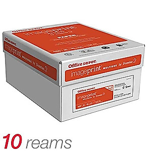 Office Depot ImagePrint FSC Certified Multiuse Paper by Domtar, 8 1/2in x 14in, 20 Lb, White, 500 Sheets Per Ream, Case