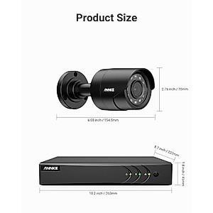 ANNKE 8CH Wired Outdoor Security Camera System with AI Human/Vehicle Detection, 5MP Lite H.265+ CCTV DVR Recorder and 4 x 1080P Surveillance Cameras, Email Alert with Snapshots, No Hard Drive