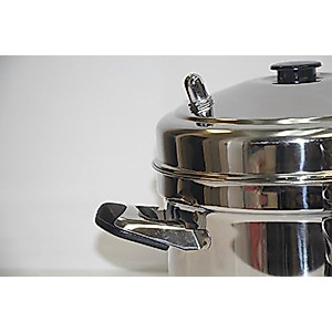 TABAKH IC-205 5-Rack Stainless Steel Idli Cooker with Strong Handles,Silver,Medium