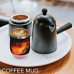 WYUSPGK 304 Stainless Steel Insulated Cup, Roaring Flame Print Smooth Rim, Durable & Reusable - Perfect for Office, Home, And Travel