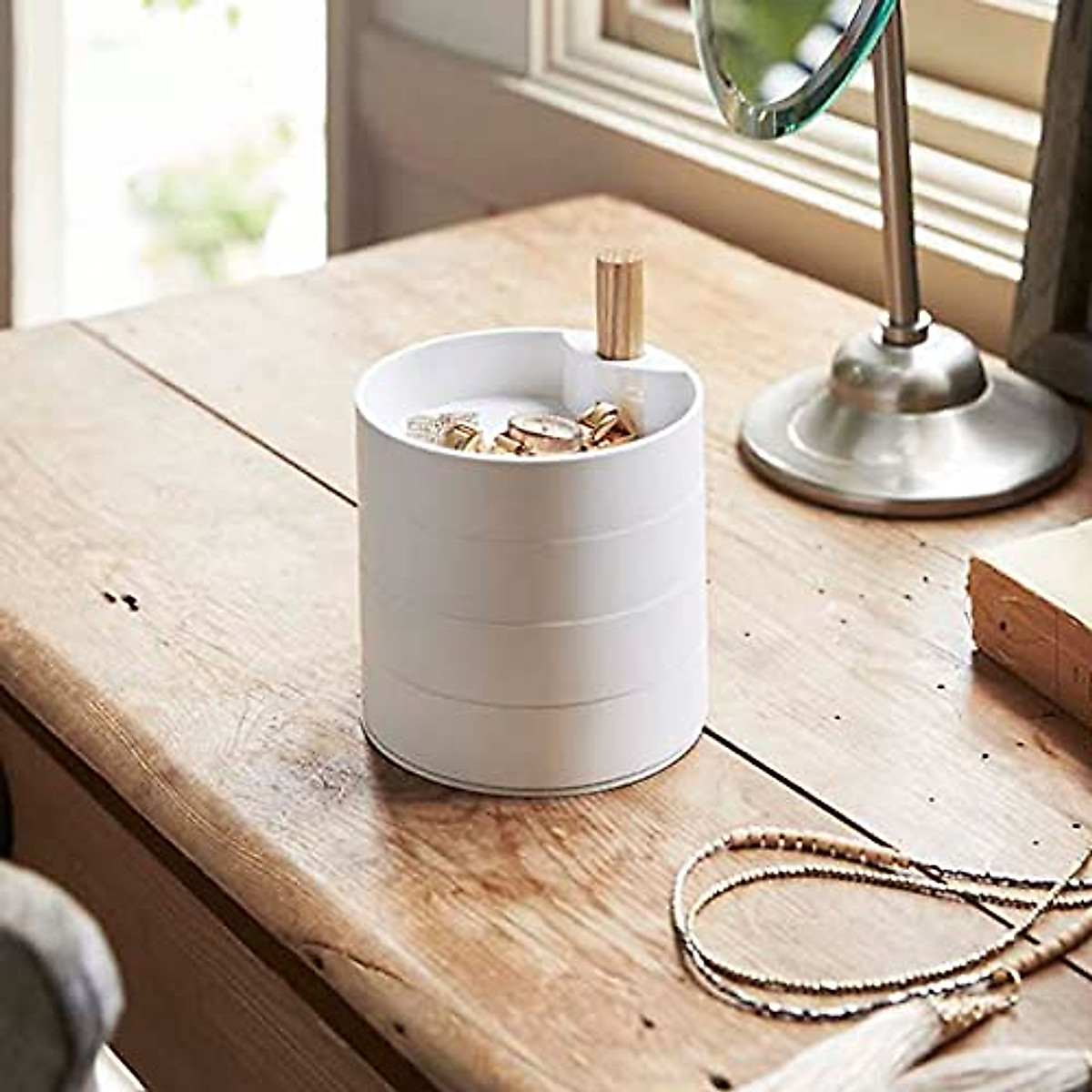 Yamazaki Home Stacked Jewelry Box Plastic + WoodSmallWhite