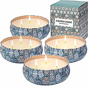 Large Citronella Candles Indoor Outdoor Set 4 x12oz Decorative Citronella Candles Outdoor Candles
