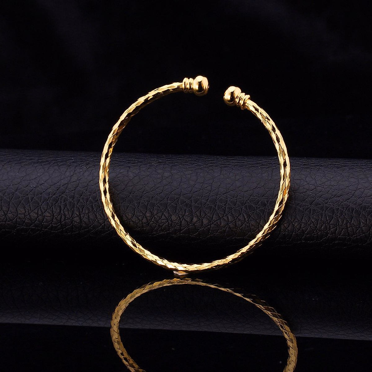 U7 Simple Cuff Bracelet 18K Gold Platinum Plated Fine Bangle Bracelet Fashion Jewelry for Women