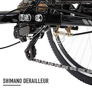 Viribus Mens Tricycle 7 Speed 24" with Front Suspension, Mountain Tricycle with Adjustable Handlebars and Seat, 3 Wheel Bike for Adults Men Women with Basket and Bell