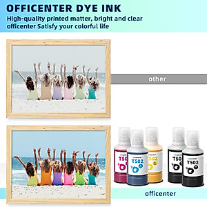 OFFICENTER T502 502 Ink Refill Bottles for EcoTank ET-4760 ET-2760 ET-2750 ET-4850 ET-3760 ET-2850 ET-3710 ET-3850 ET-3750 ET-2803 ET-2720 ET-4700 Printer(2BK C M Y)