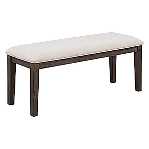 Goozio Piece, Wood Dining 4 Upholstered Chairs and Bench with Cushion, Classic Traditional Style Kitchen Table Set for 6 Person,Espresso