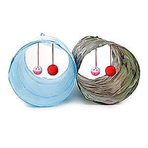 Cat Tunnels for Indoor cat, Cat Toys Collapsible Pet Play Tunnel Tube Toy with a Bell Toy for Cat Puppy Kitten Rabbit (Black)