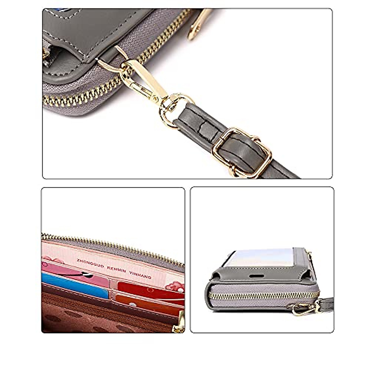 ISYSUII Crossbody Case for Moto G Power 2021 Wallet Case Touch Screen Cell Phone Purse with Credit Card Holder Adjustable Shoulder Strap Leather Handbag Clutch for Women Girls,Red