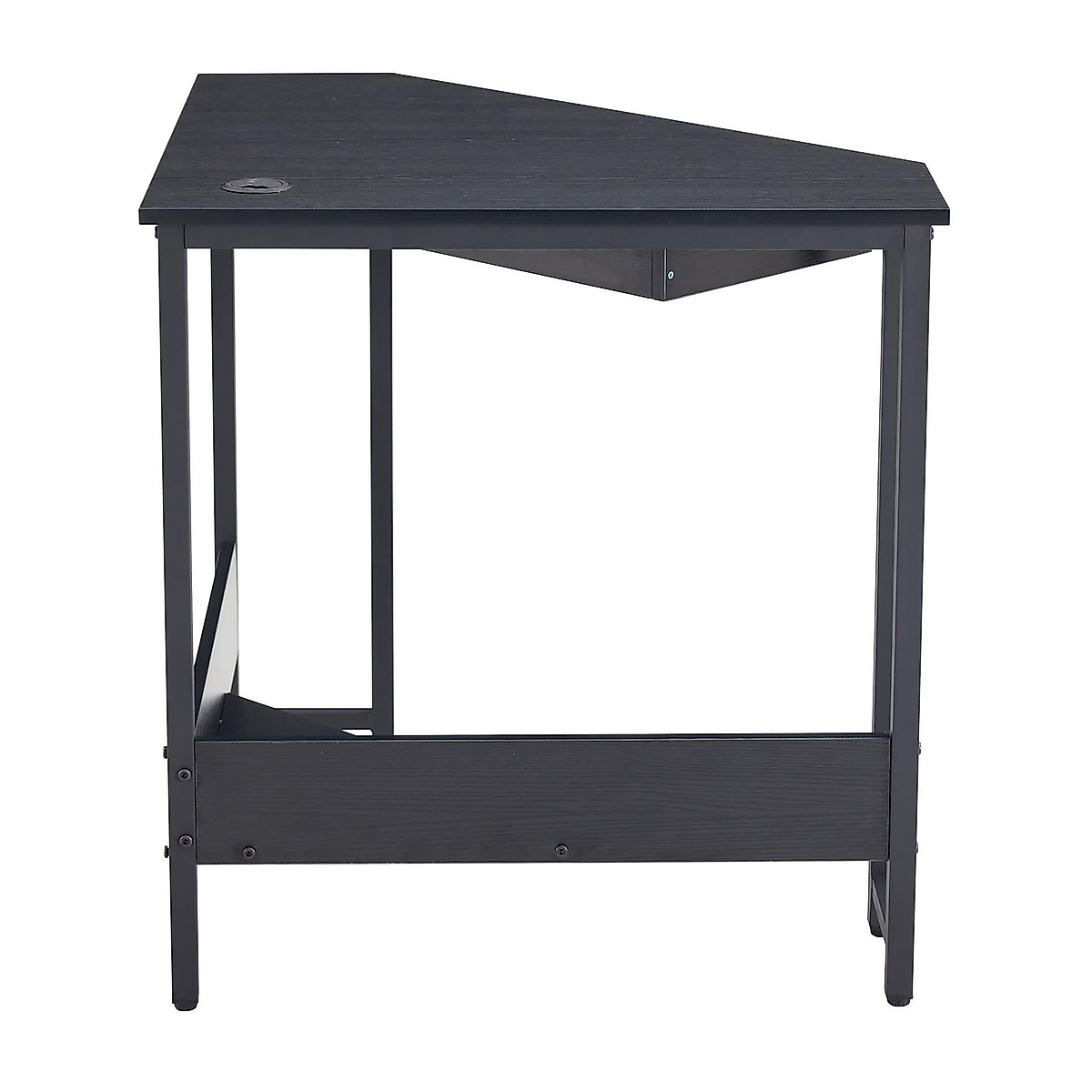 Daesar Triangle Computer Desk, Corner Desk with Smooth Keyboard Tray, Storage Shelves, Compact Home Office, Small Desk with Sturdy Steel Frame for Small Space, 28.34" L 24" W 30.11" H