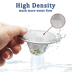 Shower Hair Drain Catcher, Stainless Steel Sink Strainer Hair Catcher Basket Filter Trap Fits Most Kitchen Sinks, Bathroom Sinks, Shower Tub Drains(2 Pack, 3.54inch)