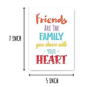 Friends Are Family You Choose With Your Heart Card - Friendship Card For Special Person - Birthday Card - Best Friend Gift - Gifts For Friends