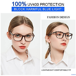 MARE AZZURO Blue Light Blocking Reading Glasses Women Computer Readers 0 1.00 1.25 1.50 1.75 2.00 2.25 2.50 2.75 3.00 3.50 4.00 5.00 6.00 (Leopard, 2.0)