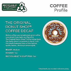 The Original Donut Shop Decaf Keurig Single-Serve K-Cup Pods, Medium Roast Coffee, 24 Count (Pack of 4)