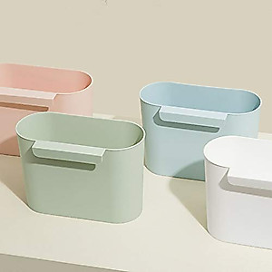 YARDWE Hanging Trash Can Waste Bin: Under Cabinet Compost Bin Pink Mini Small Car Garbage Can Wall Mounted Rubbish Container for Home Kitchen Office