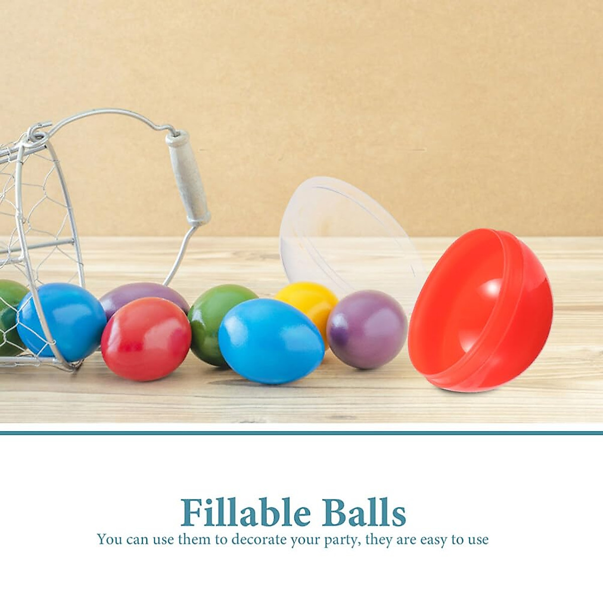 GANAZONO Small Round Capsules 60pcs 45mm Vending Machine Capsules Empty Round Colored Capsules Gumball Machines Small Containers for Christmas Prizes Party Favors