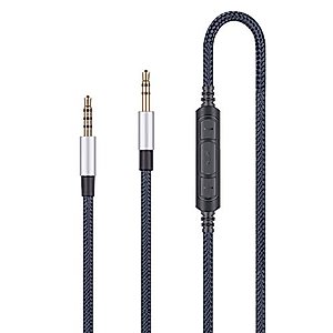 Audio Replacement Cable with in-Line Mic Remote Volume Control Compatible with B&O Play by Bang & Olufsen Beoplay H6, H7, H8, H9, H2 Headphones and Compatible with Samsung Galaxy Huawei Android