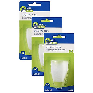 EZY DOSE Kids Medicine Cups for Liquid, Graduated Dispenser for Baby and Toddler, Reusable, 1 Oz Capacity, 10 Count, Made in the USA (Pack of 3)