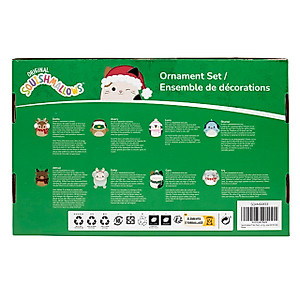 Squishmallows 4" Mini Hanging Winter Decorations, 8-Pack - Official Jazwares Plush - Includes Cam The Cat, Darla The Fawn & More! Collectible Squishy & Soft Stuffed Animal Toy - Gift for Kids