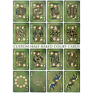 Brybelly Aces High Premium Green Playing Cards, Black Core, Plastic-Coated, Poker Wide Size, Standard Index