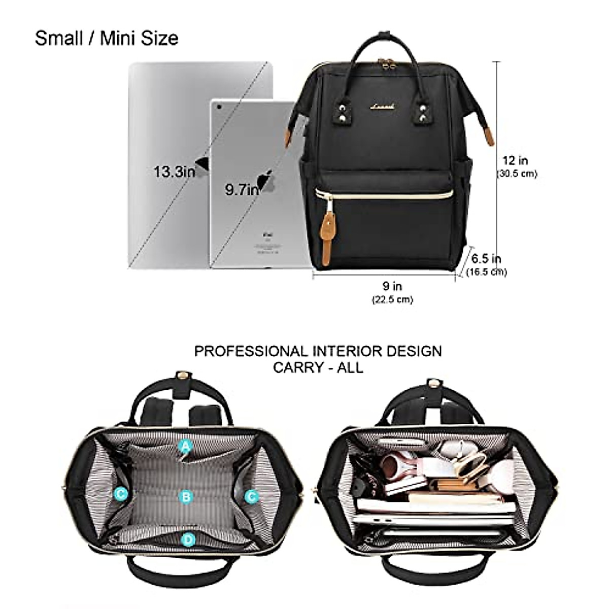 LOVEVOOK Mini Backpack Purse for Women Small Backpack Bag for Teen Girls, Cute Fashion Daypack with USB Charging Port, Black