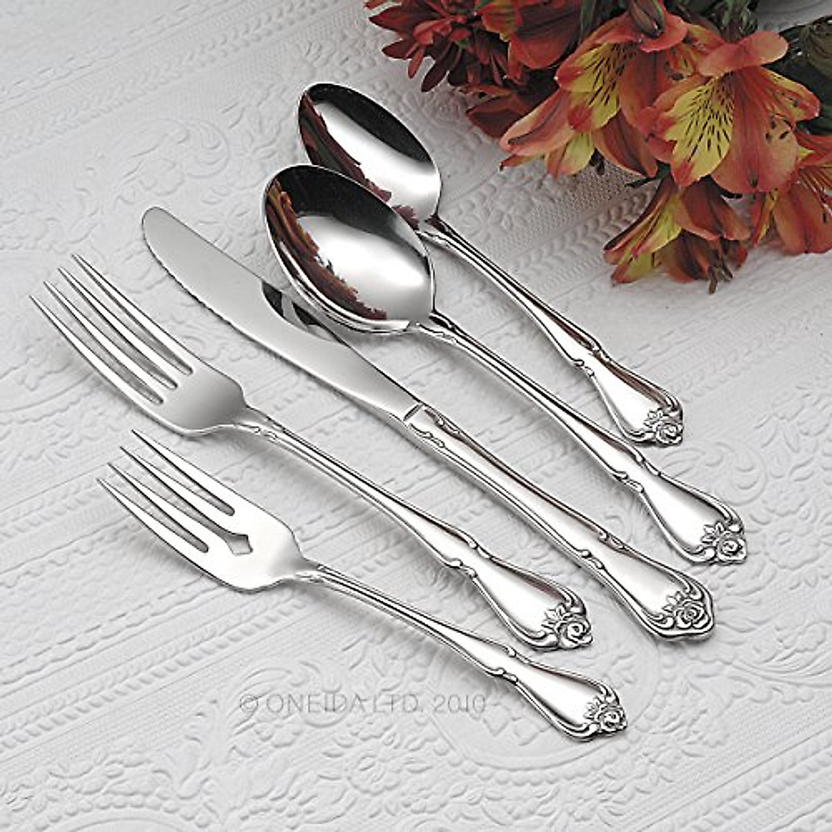 Oneida True Rose Dinner Forks, silver set of 4