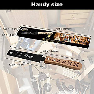 KERYE Mini Hand Saw Woodworking Tools, 6 Inch Japanese Pull Saw with Double Edges of 11/17 TPI, Small Hand Tools Flush Cut Saw for Hardwoods/Softwoods, Light Wood Saw as Gifts for Men/Women-KY05