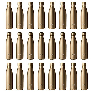 MEPRA AZB200693O 17 oz Insulated Stainless Steel Water Bottle with Screw Lid, Keeps Drinks Cold and Hot for 12 Hours, Dishwasher Safe, Gold (Pack of 24)