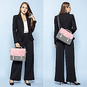 LOVEVOOK Computer Bags for Women, Laptop Bag 14 Inch, Laptop Case with Trolley Sleeve, Pink Messenger Bag, Super Cute Laptop Sleeve