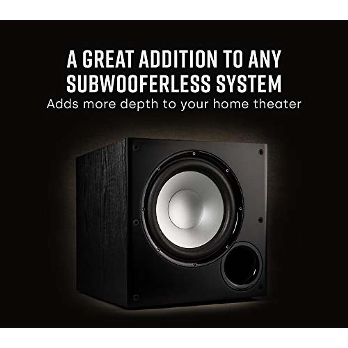 Polk Audio PSW108 10" Powered Subwoofer | 100W Peak Power | Explosive Performance for Movies & Music | Black