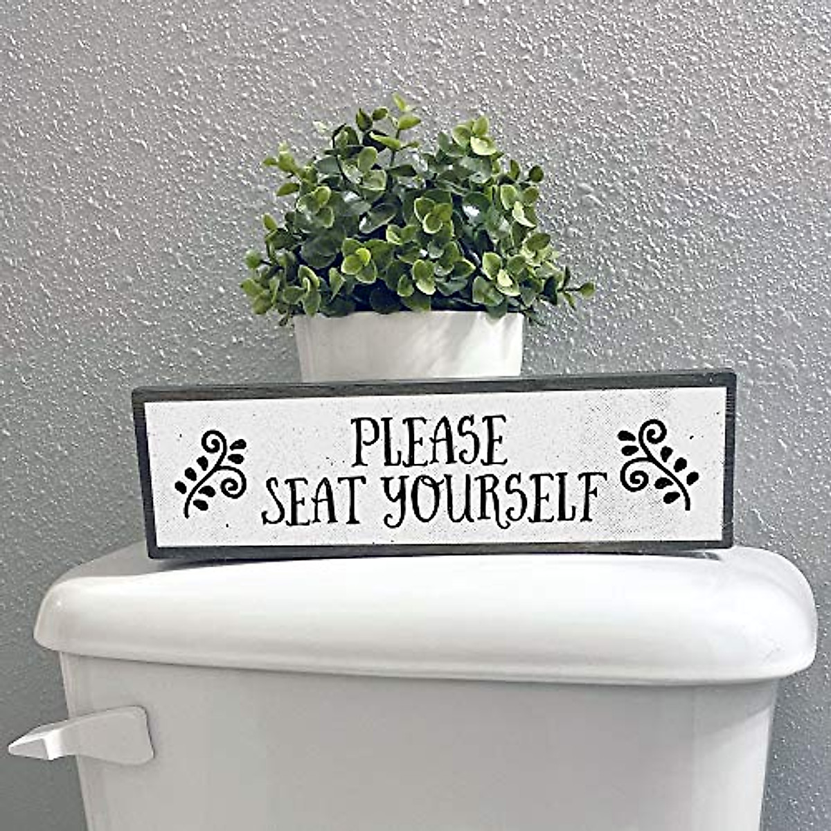 ANVEVO Please Seat Yourself - Metal Wood Sign Light – Cute & Funny Wall Bathroom Decor - Rustic Wall Art - Modern Home Décor - Farmhouse Bathroom Decorations